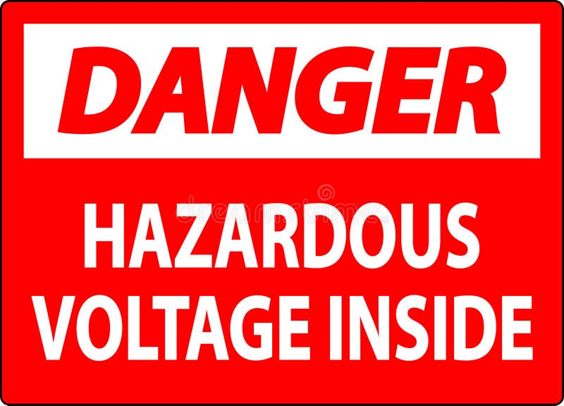 Danger Sign Hazardous Voltage Inside Stock Vector - Illustration of ...