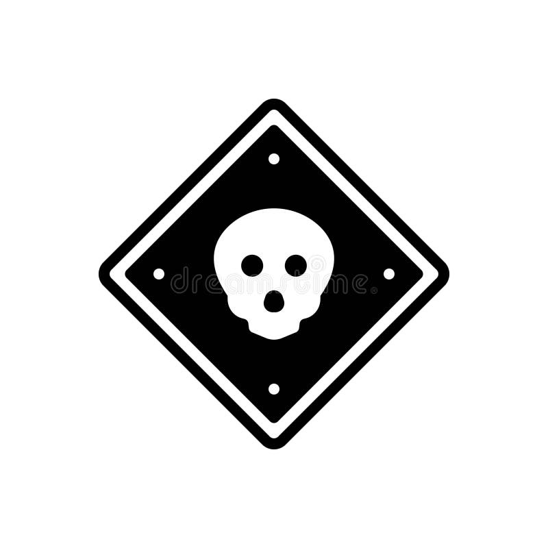 Black Solid Icon for Danger Sign, Danger and Alert Stock Vector ...