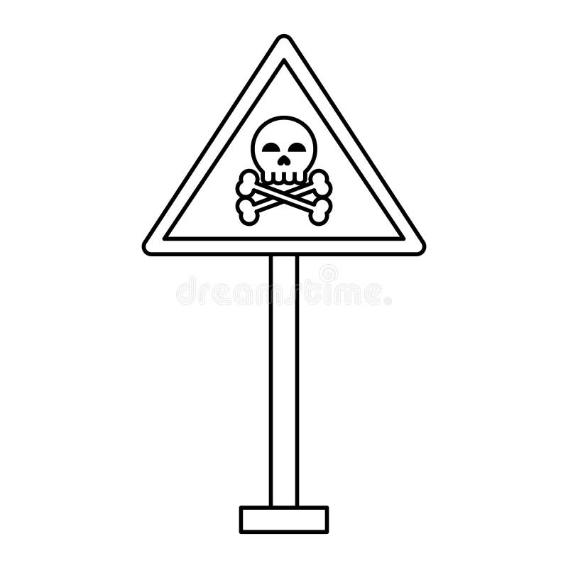 Danger Sign with Computer Blue Lines Stock Vector - Illustration of ...