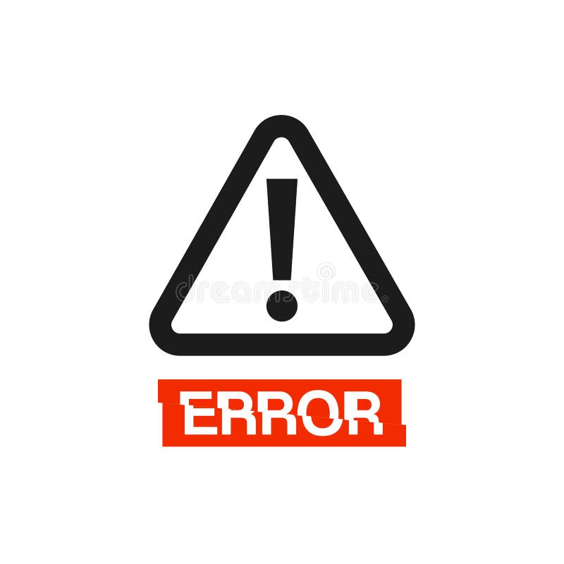 Danger Sign Icon with Text Error with Glitched Effect Vector ...