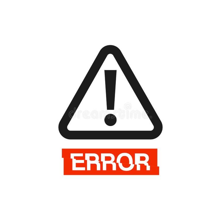 Danger Sign Icon with Text Error with Glitched Effect Vector ...