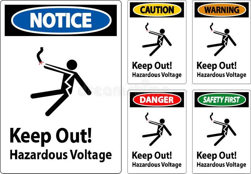 Danger Sign Keep Out! Hazardous Voltage Stock Vector - Illustration of ...