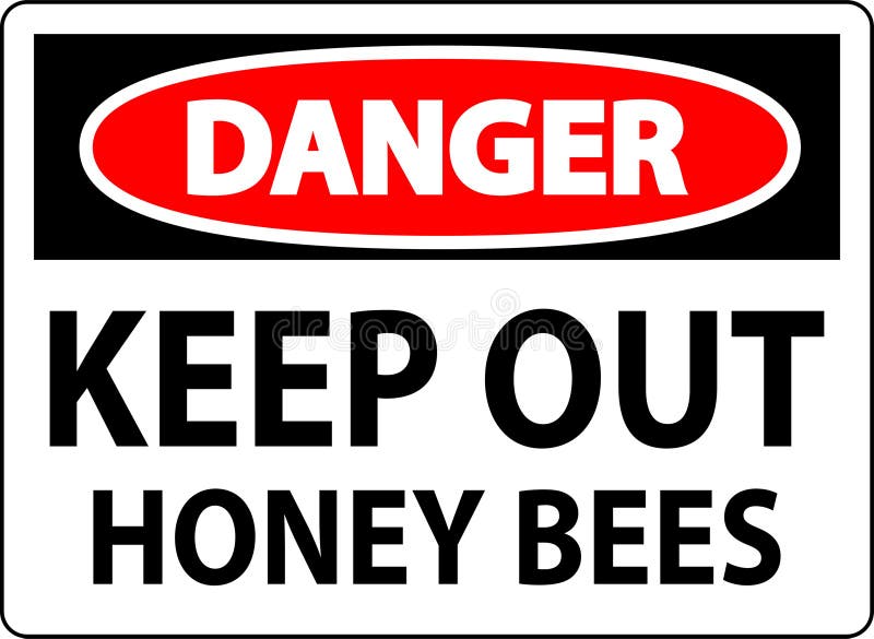 Danger Sign Keep Out - Honey Bees Stock Vector - Illustration of ...