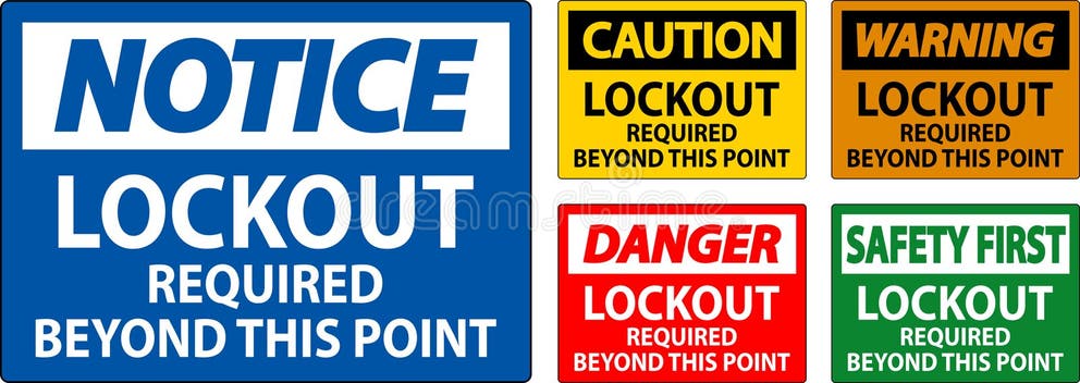 Danger Sign, Lockout Required Beyond this Point Stock Vector ...