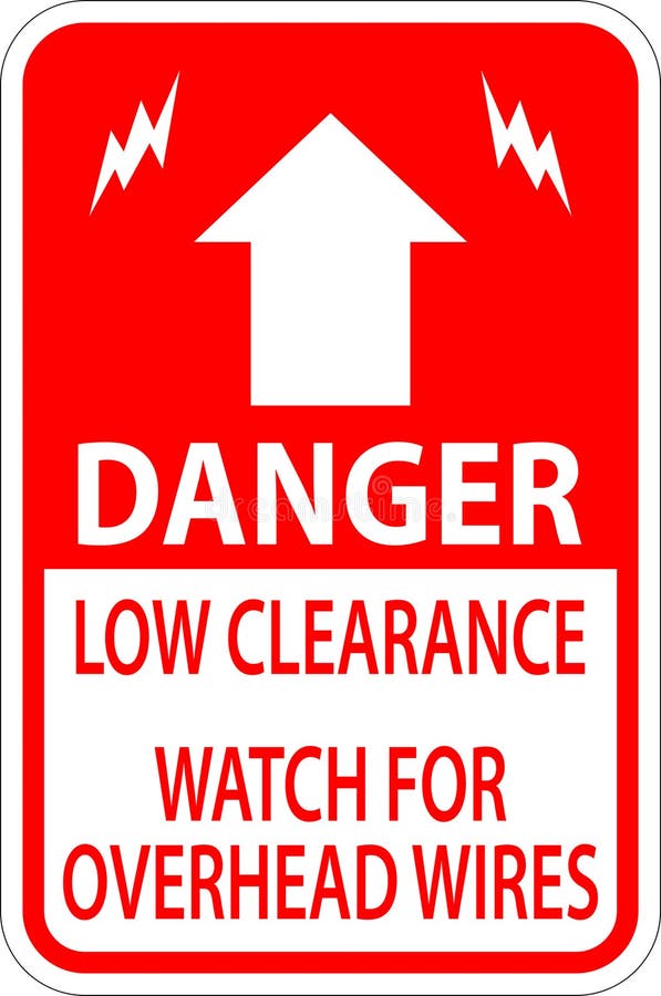 Danger Low Clearance Watch Your Head Sign Stock Vector - Illustration ...