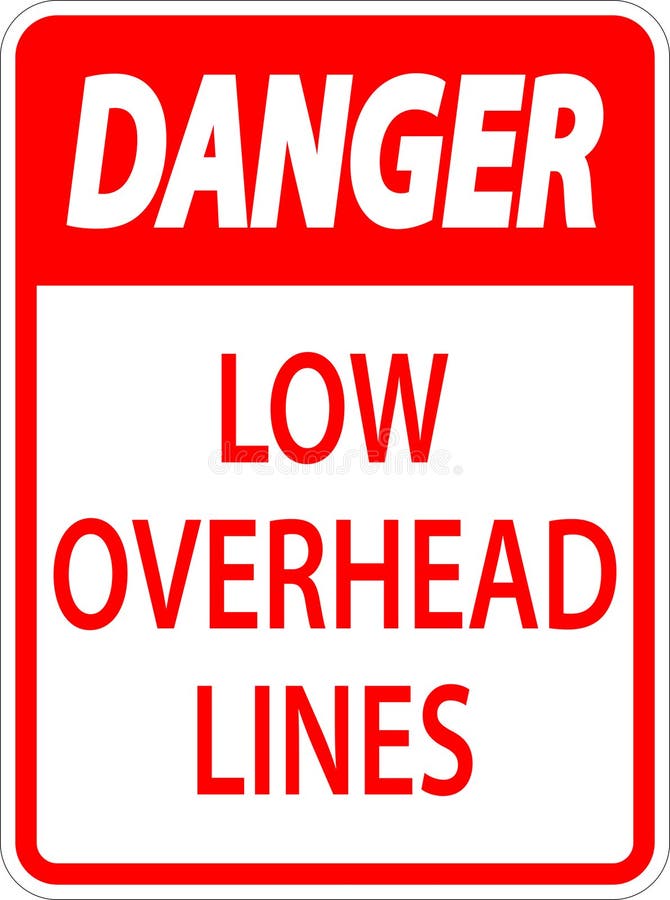 Danger Sign Low Overhead Lines Stock Vector - Illustration of green ...