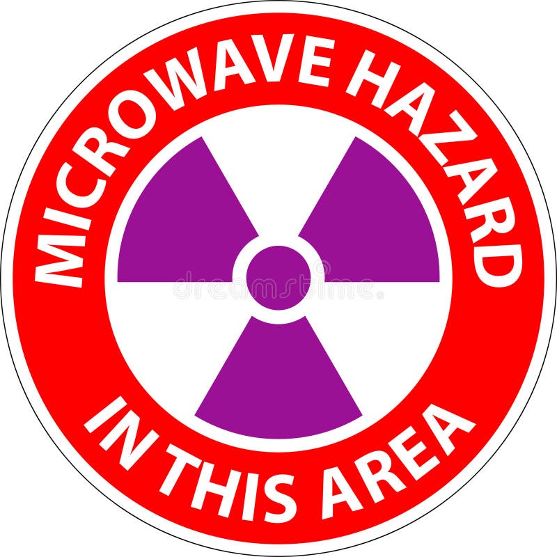 Danger Sign Microwave Hazard Area Stock Vector - Illustration of ...