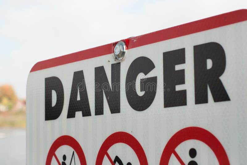 Danger sign stock photo. Image of risk, water, river - 78647762
