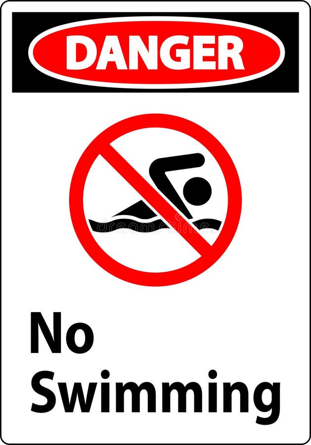 Danger Sign No Swimming stock vector. Illustration of pool - 299775389
