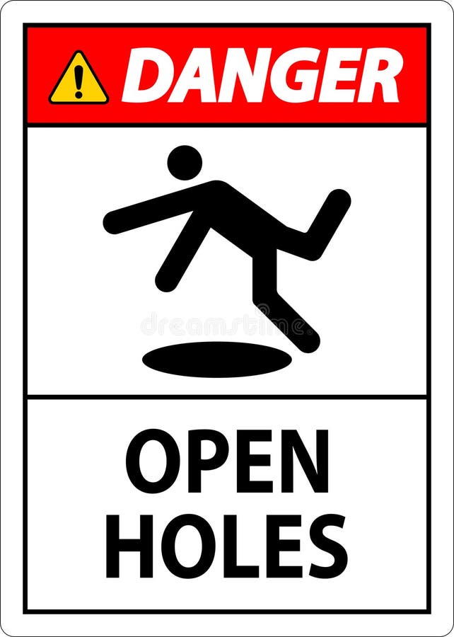 Danger Sign Open Holes stock vector. Illustration of deep - 297976132