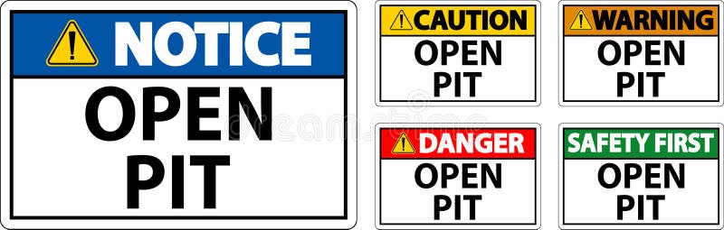 Danger Sign Open Pit stock vector. Illustration of icon - 297476706