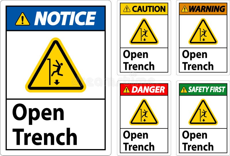 Danger Sign Open Trench stock vector. Illustration of death - 297802648