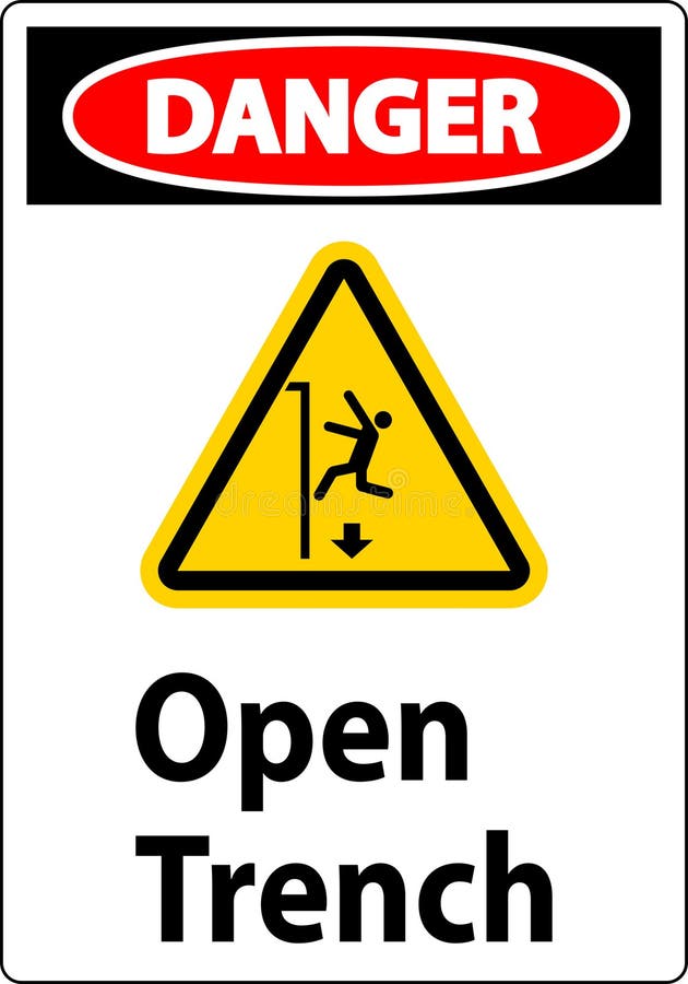 Danger Sign Open Trench stock vector. Illustration of injury - 297976028