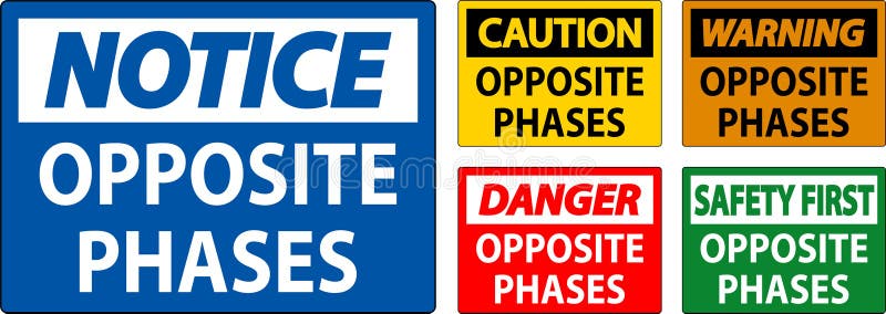 Danger Sign, Opposite Phases Stock Vector - Illustration of phase, blue ...