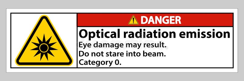 Danger Sign Optical Radiation Emission Symbol Sign Isolate on White ...