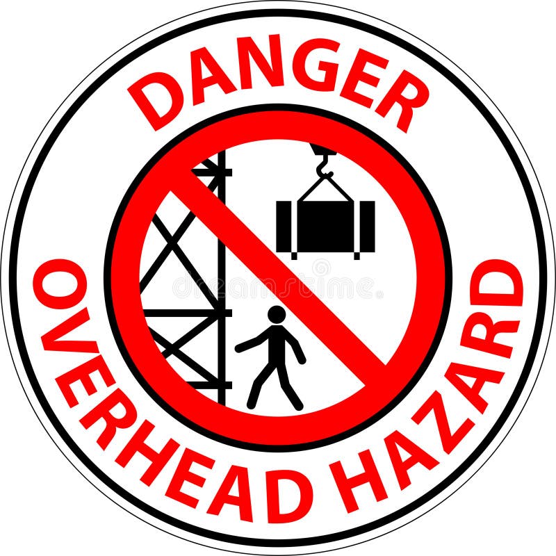 Danger Sign Overhead Hazard Stock Vector - Illustration of area, cable ...