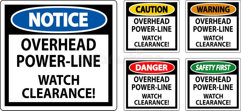 Danger Low Clearance Watch Your Head Sign Stock Vector - Illustration ...