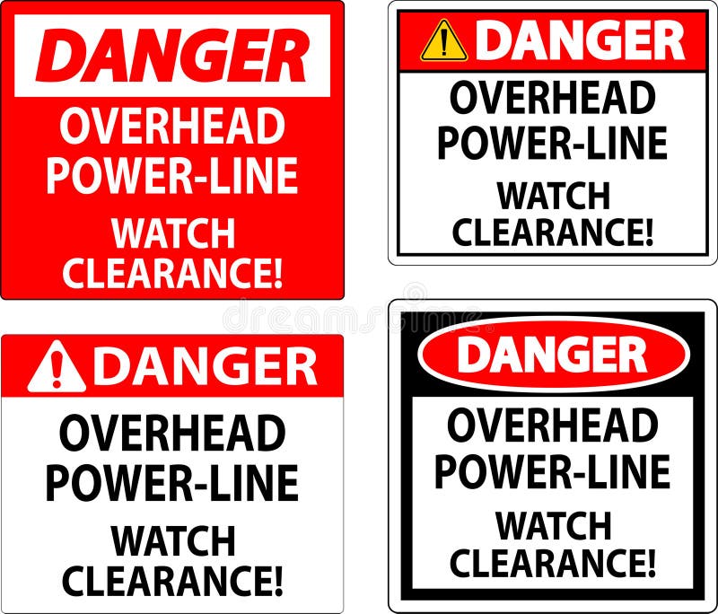 Danger Low Clearance Watch Your Head Sign Stock Vector - Illustration ...