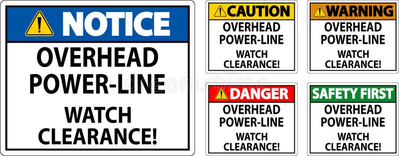 Danger Low Clearance Watch Your Head Sign Stock Vector - Illustration ...