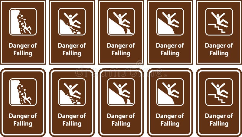 Danger Sign, Park Sign and Guide Sign, Danger of Falling Stock Vector ...