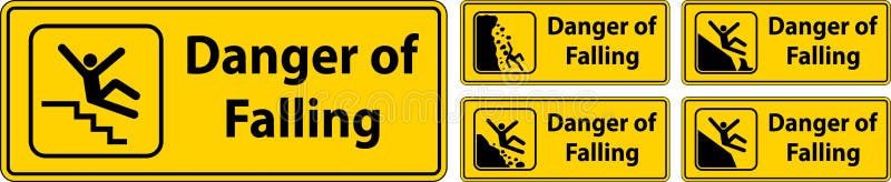 Danger Sign, Park Sign and Guide Sign, Danger of Falling Stock Vector ...