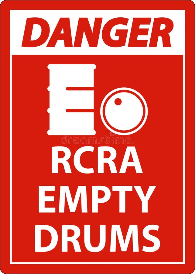 Danger Sign RCRA Empty Drums on White Background Stock Vector ...