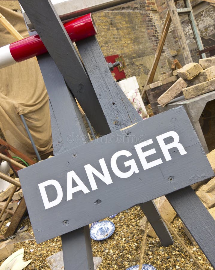 Danger Sign Restricting Access To a Building Site Stock Image - Image ... Danger Sign Restricting Access To a Building Site Stock Image - Image ...