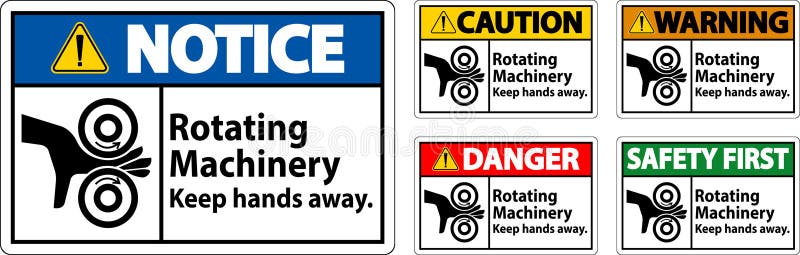 Danger Sign Rotating Machinery Keep Hands Away Stock Vector ...
