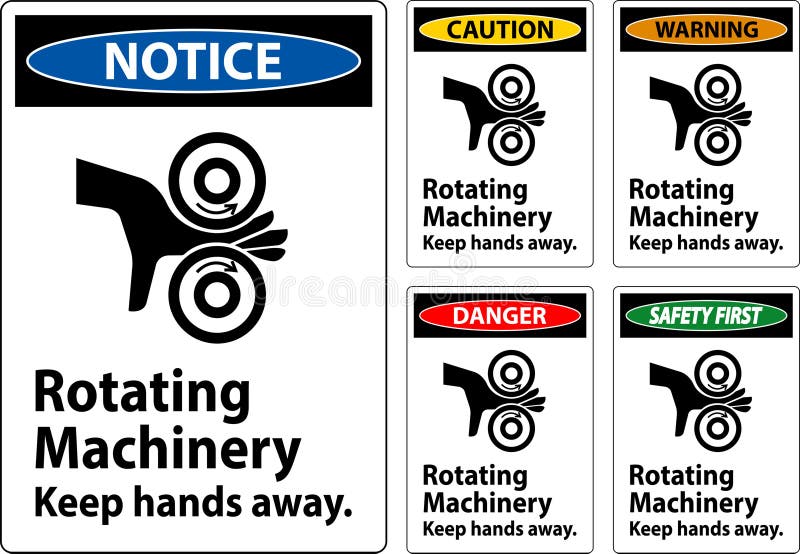 Danger Sign Rotating Machinery Keep Hands Away Stock Vector ...