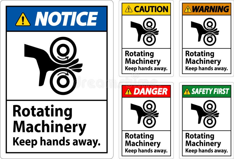 Danger Sign Rotating Machinery Keep Hands Away Stock Vector ...