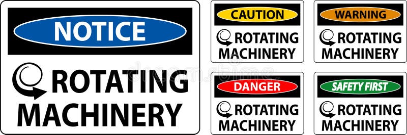 Danger Sign Rotating Machinery on White Background Stock Vector ...