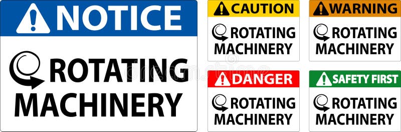 Danger Sign Rotating Machinery on White Background Stock Vector ...