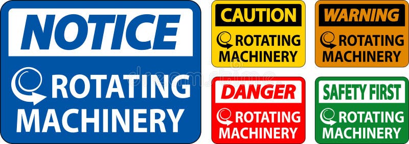 Danger Sign Rotating Machinery on White Background Stock Vector ...