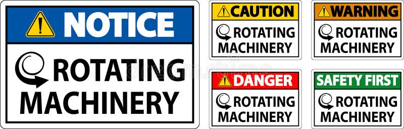 Danger Sign Rotating Machinery on White Background Stock Vector ...