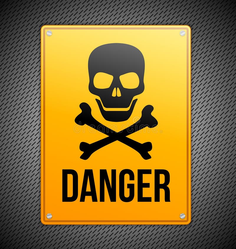 Skull danger sign stock illustration. Illustration of cross - 12898997