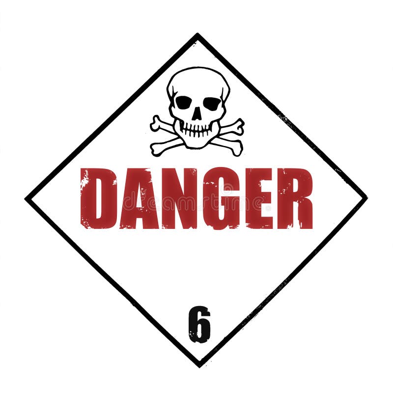 Danger Sign with a Skull on Rusted Painted Surface, Inside the Rhombus ...
