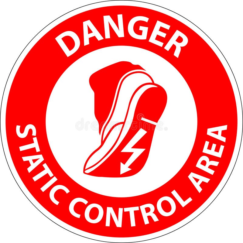 Danger Sign Static Control Area Stock Vector - Illustration of protect ...