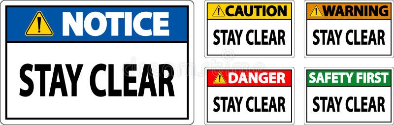 Danger Sign Stay Clear on White Background Stock Vector - Illustration ...