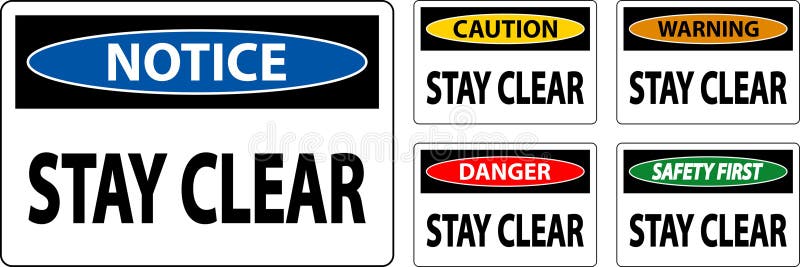 Danger Sign Stay Clear on White Background Stock Vector - Illustration ...
