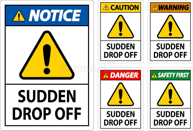 Danger Sign Sudden Drop Off Stock Vector - Illustration of icon ...