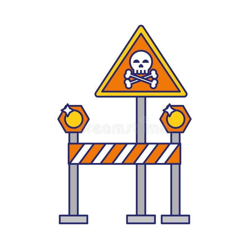 Danger Sign with Tools Blue Lines Stock Vector - Illustration of icon ...