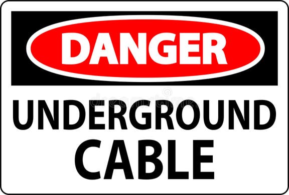 Danger Sign, Underground Cable Stock Vector - Illustration of ...