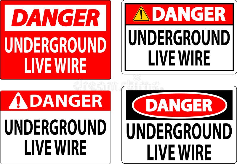 Danger Sign, Underground Live Wire Stock Vector - Illustration of ...