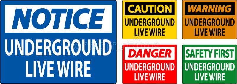 Danger Sign, Underground Live Wire Stock Vector - Illustration of gyro ...