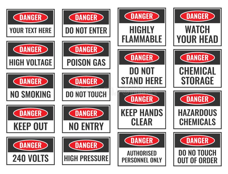 Danger signs set stock vector. Illustration of design - 109490355