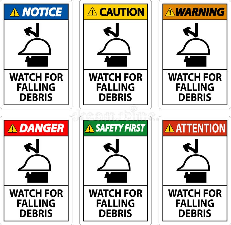 Danger Sign, Watch for Falling Debris Stock Vector - Illustration of ...