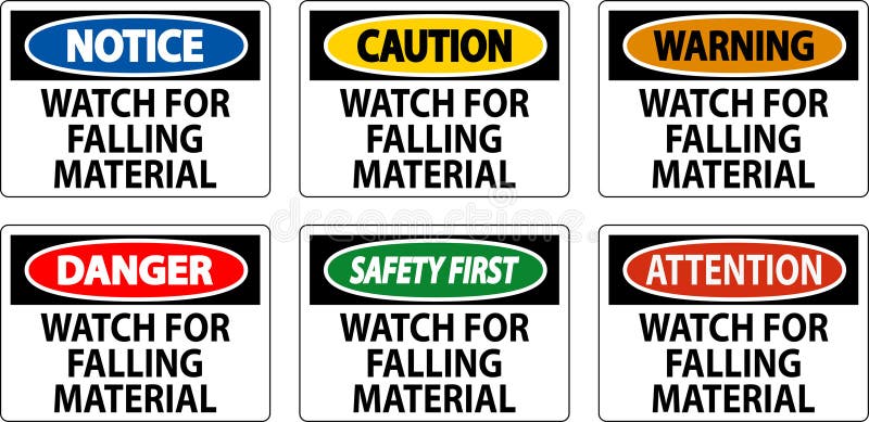 Danger Sign, Watch for Falling Material Stock Vector - Illustration of ...