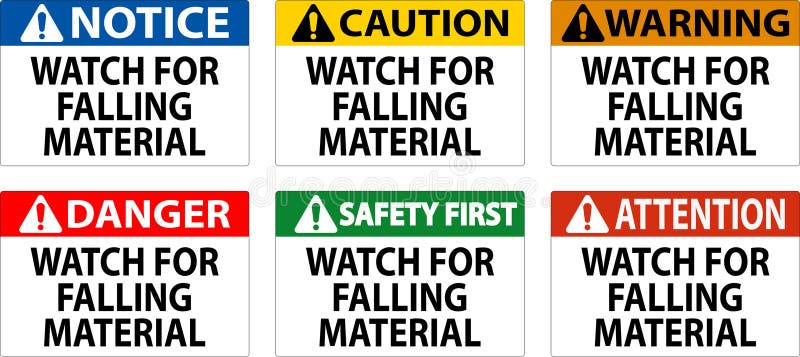 Danger Sign, Watch for Falling Material Stock Vector - Illustration of ...