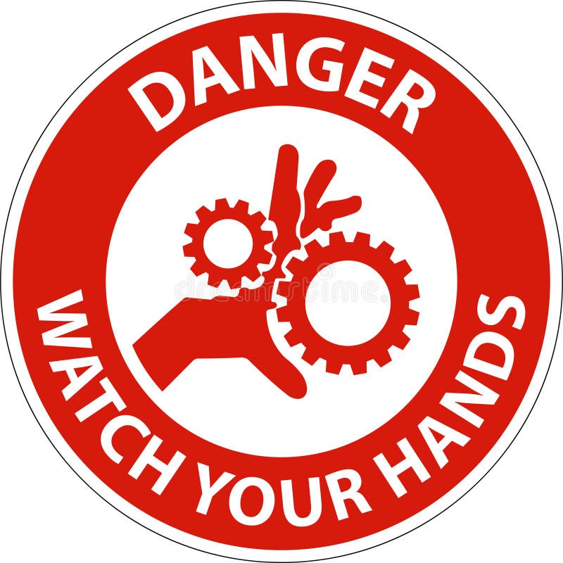 Danger Sign Watch Your Hands and Fingers Stock Vector - Illustration of ...