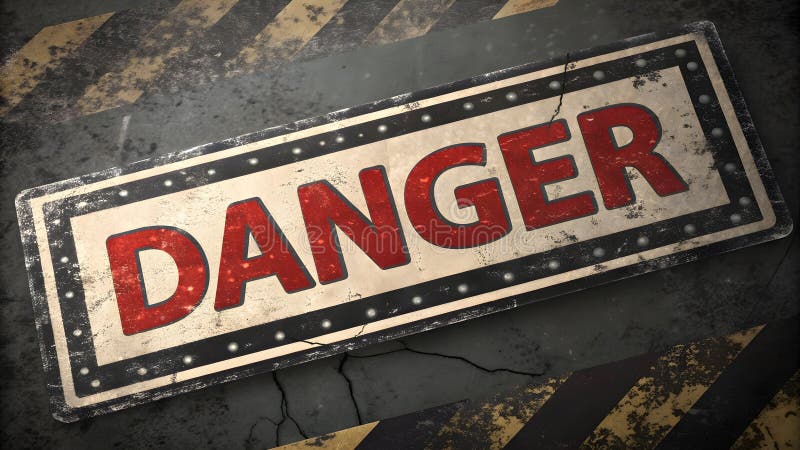 Danger Sign: a Weathered Metal Sign Displaying the Word "Danger" Stock ...